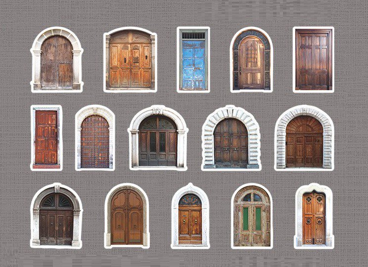 10 mixed pack Vintage doors sticker, Stickers, Scrapbooking, Junk j ...