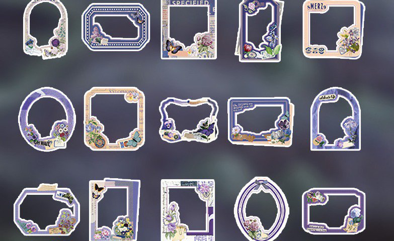 12 mixed pack Vintage photo frame stickers, Stickers, Scrapbooking ...