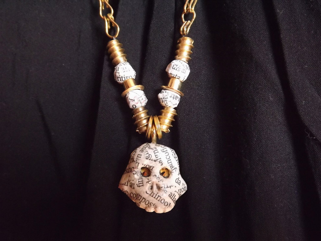 THE SKULL collana il teschio - Gioielli - Collane - di PAPER DIAMON ...