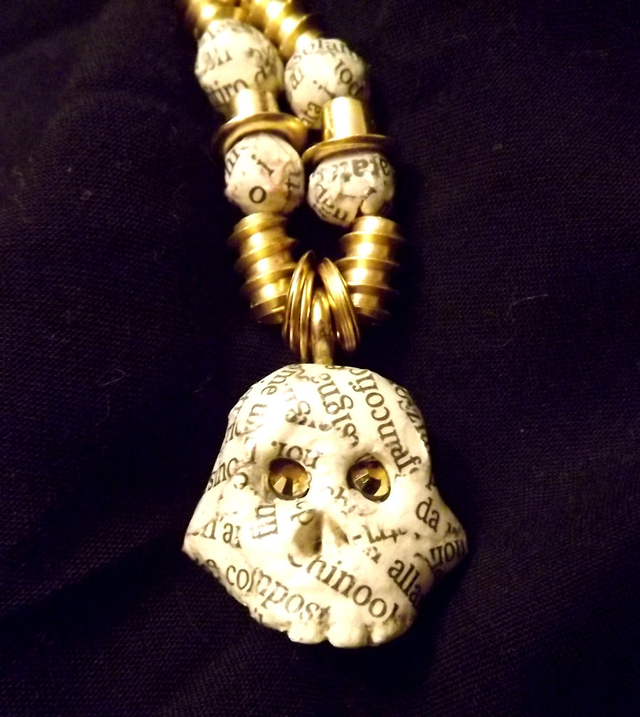 THE SKULL collana il teschio - Gioielli - Collane - di PAPER DIAMON ...