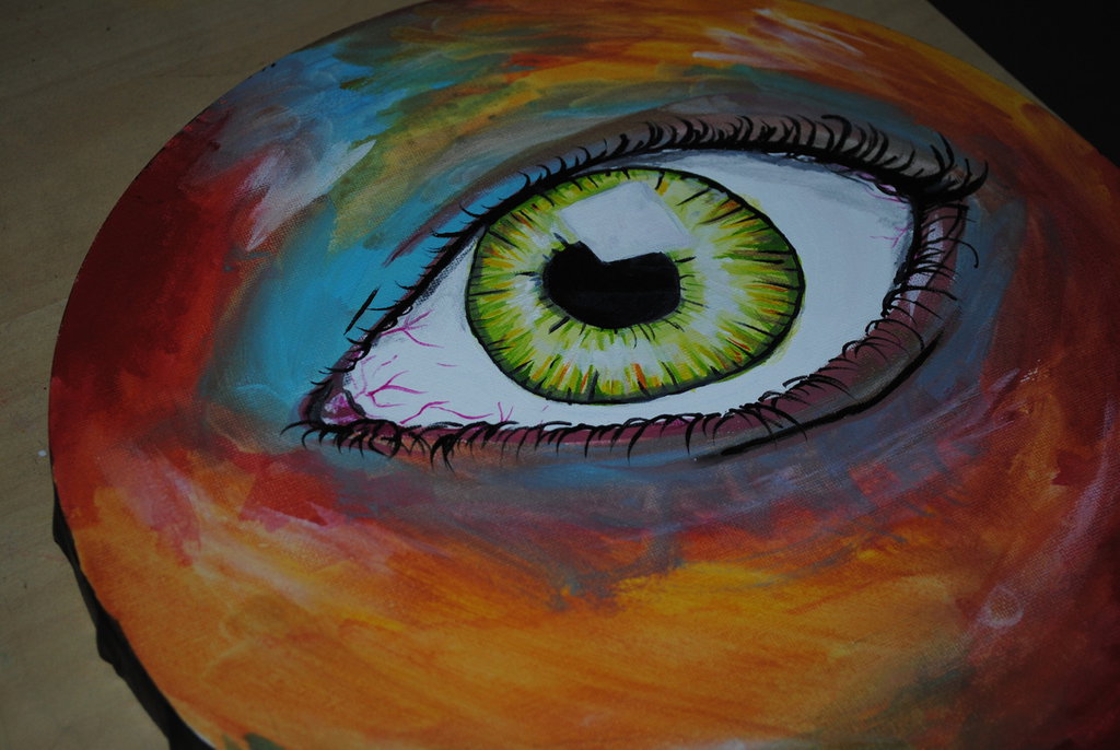 Tela tonda con occhio con sfondo colorato - Per la casa e per te ...