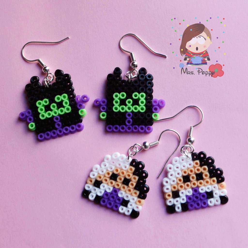 Orecchini mini Hama Beads "Cattive" - Gioielli - Orecchini - di Mrs ...