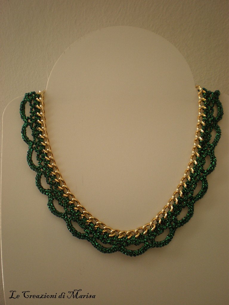 collana girocollo catena e uncinetto lurex - Gioielli - Collane - d ... collana girocollo catena e uncinetto lurex - Gioielli - Collane - d ...