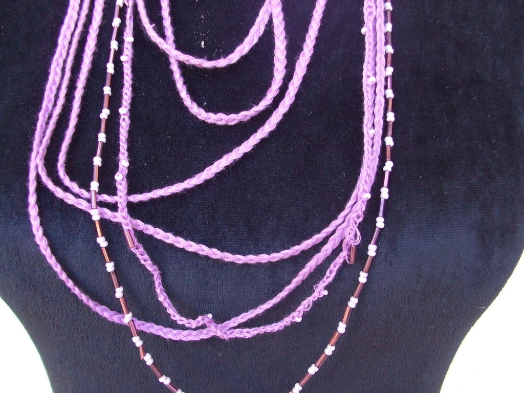 collana treccine e perle uncinetto cotone - Feste - Idee regalo ...