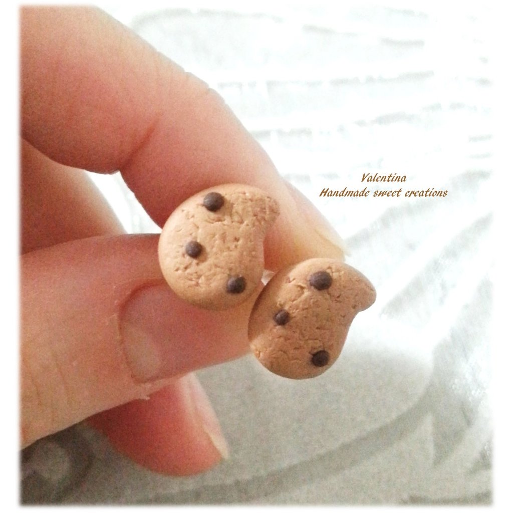 Mini orecchini a lobo biscotto gocciole fimo - Gioielli - Orecchini ...