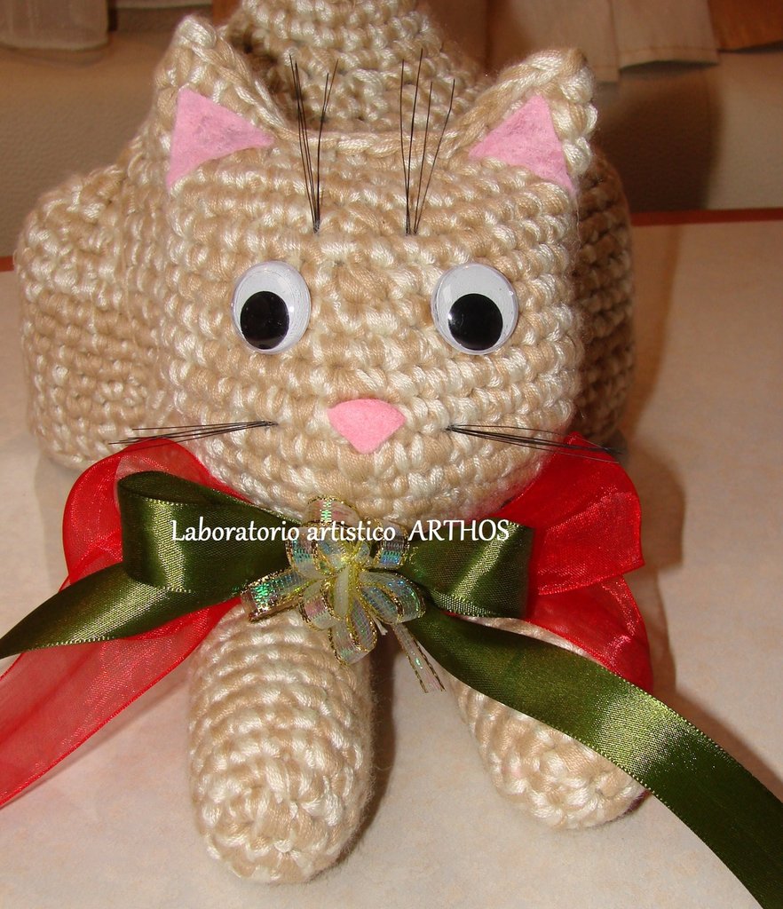 GATTO ALL' UNCINETTO TECNICA AMIGURUMI DECORO CASA IDEA REGALO ... | su ...