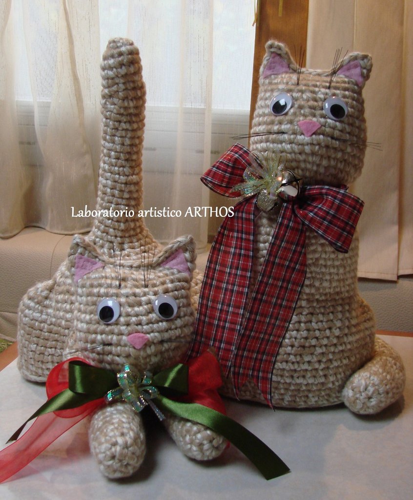 GATTO ALL' UNCINETTO TECNICA AMIGURUMI DECORO CASA IDEA REGALO ... | su ...