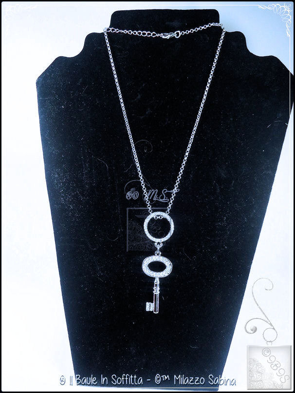 Collana con Anello Chiave e cristalli - Gioielli - Orecchini - di I ...