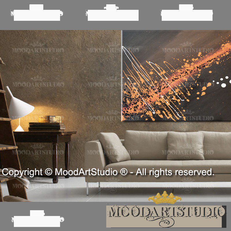 Quadro astratto in stile moderno con pittura in rilievo e colori ca ...