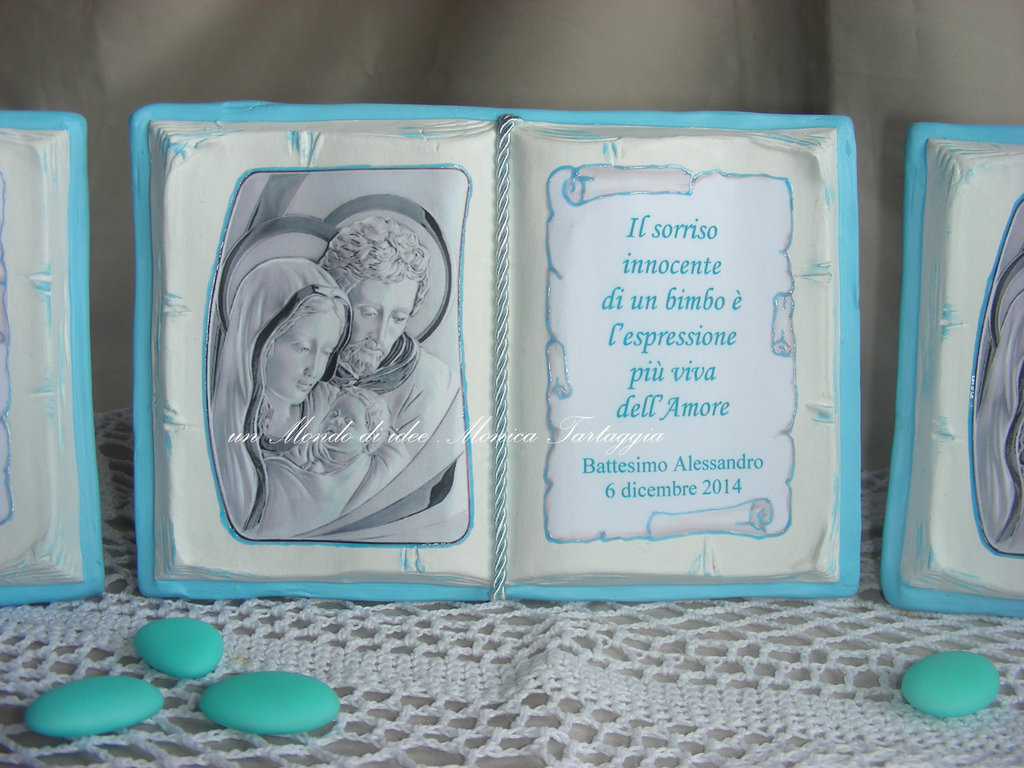 Bomboniera Battesimo personalizzabile: libretto in terracotta grand ...