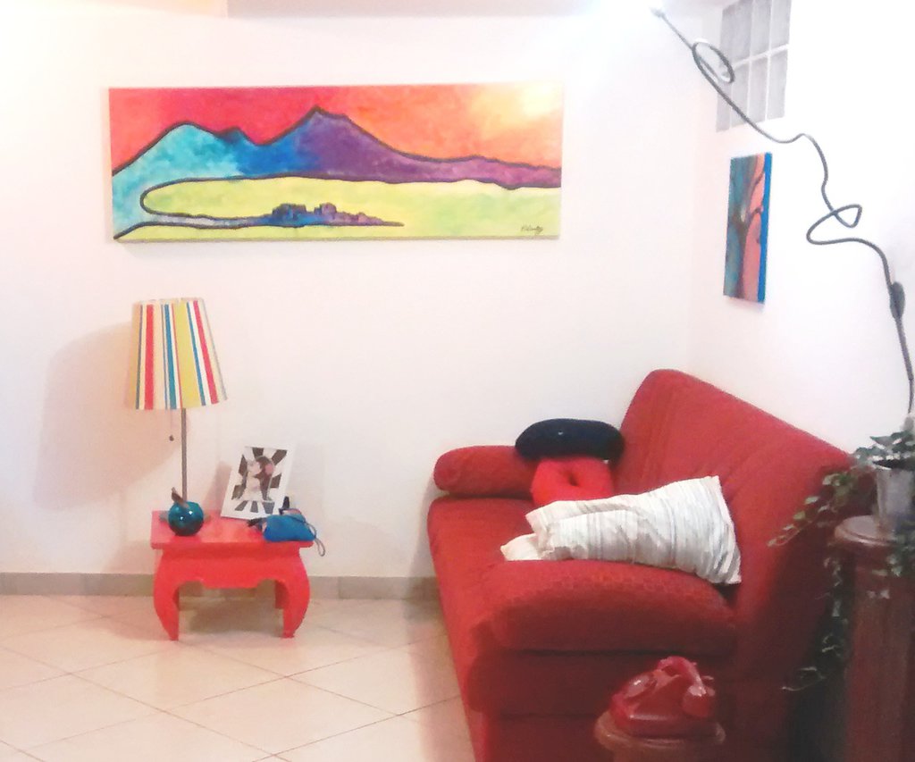 Quadro moderno con colori accesi fatto a mano su tela - Per la cas ...