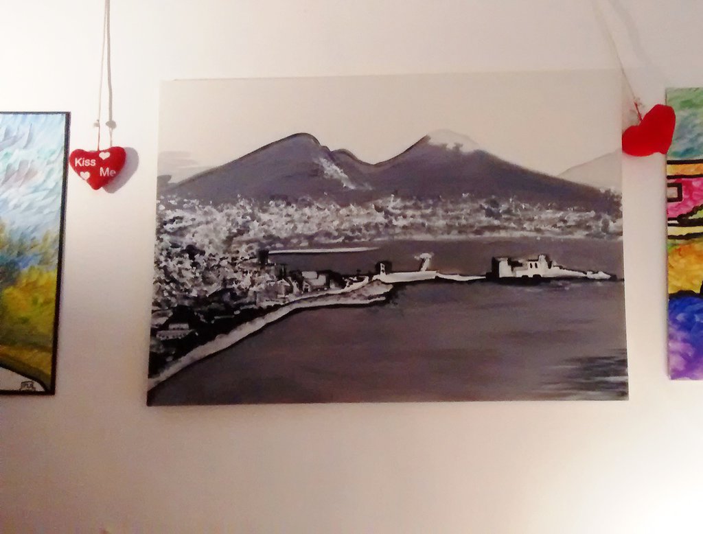 Quadro moderno bianco e nero, Golfo di Napoli - Per la casa e per t ... Quadro moderno bianco e nero, Golfo di Napoli - Per la casa e per t ...