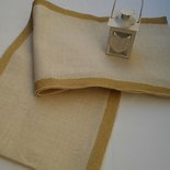 Runner juta bianco con pizzo oro natalizio - Dimensione 165x30 cm ...