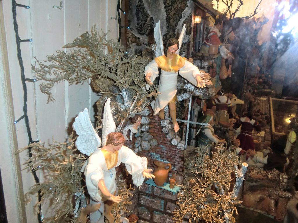 Presepe stupendo stile napoletano con statue in terracotta alte cir ...