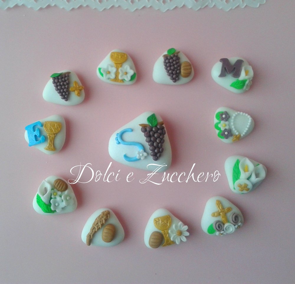 CONFETTI DECORATI PER COMUNIONE/CRESIMA CON PASTA DI ZUCCHERO - Fes ...