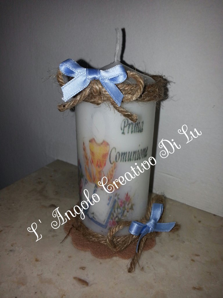 Candela con calice prima comunione - Feste - Bomboniere - di L'ango ...