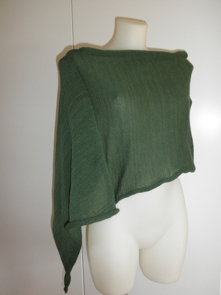 Poncho verde donna,misto lana,poncho leggero,maglieria,accessori do ...