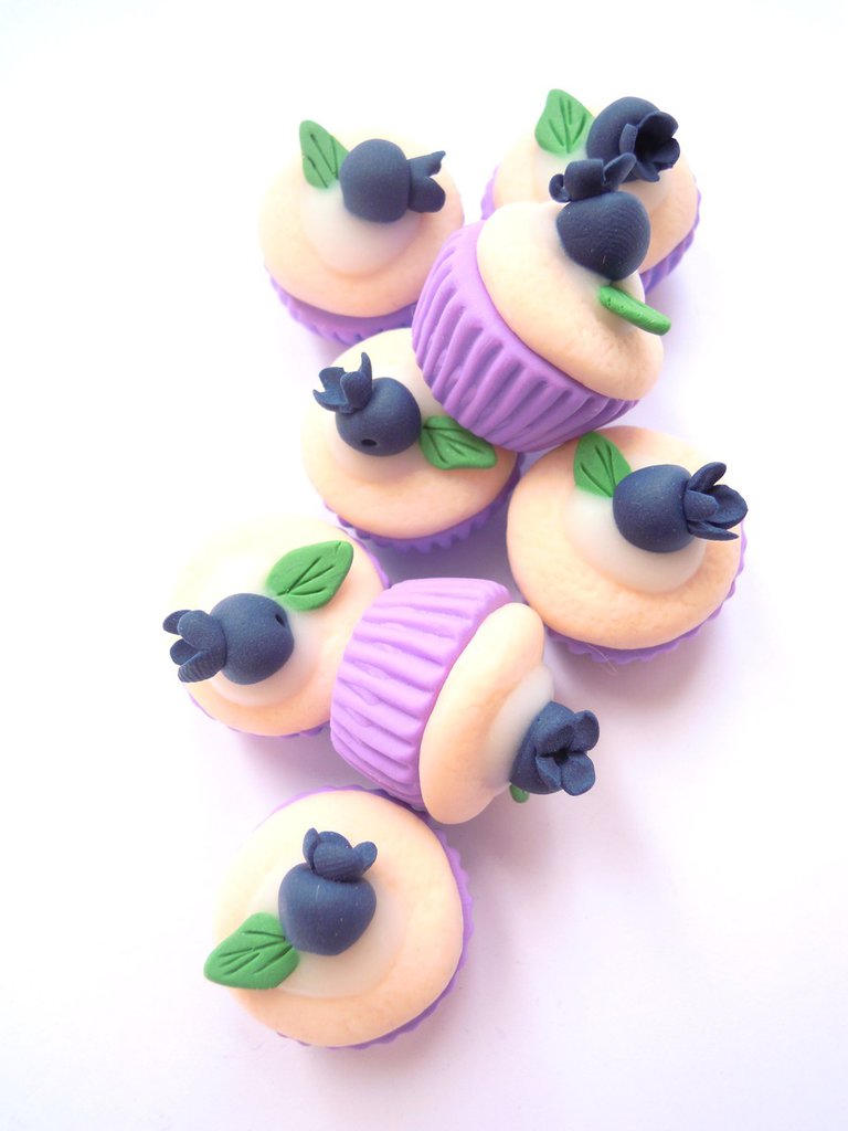 CUPCAKE in fimo con mirtilli - Feste - Bomboniere - di Epouse Moi | su ...