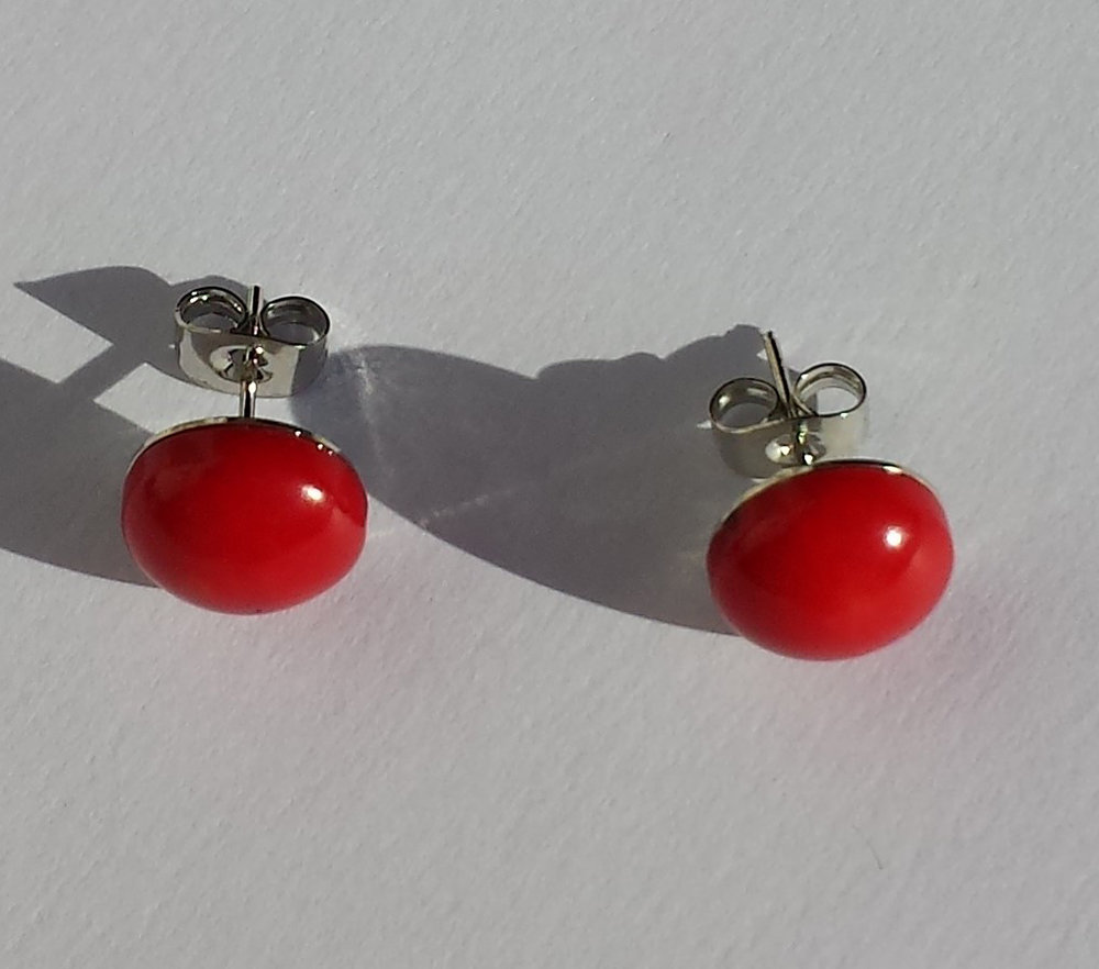 Orecchini argentati con Corallo Rosso - Gioielli - Orecchini - di B ...