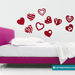 cuori fantasia - adesivo murale - sticker da parete - love - Per l ...