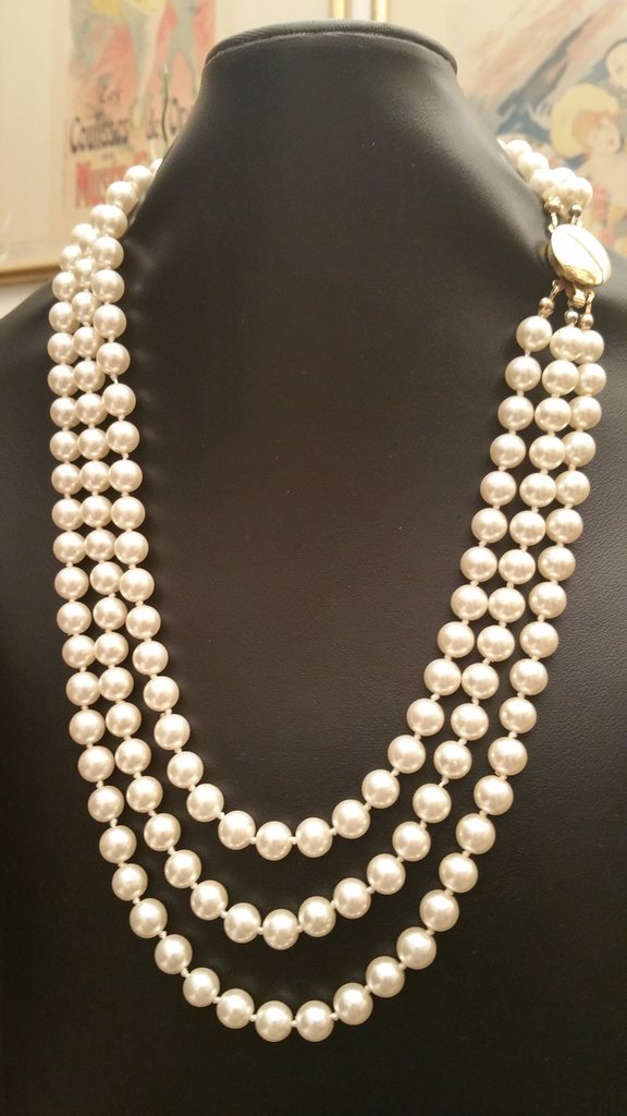 COLLANA TRE FILI PERLE MAJORCA VINTAGE - Gioielli - Collane - di Ma ...