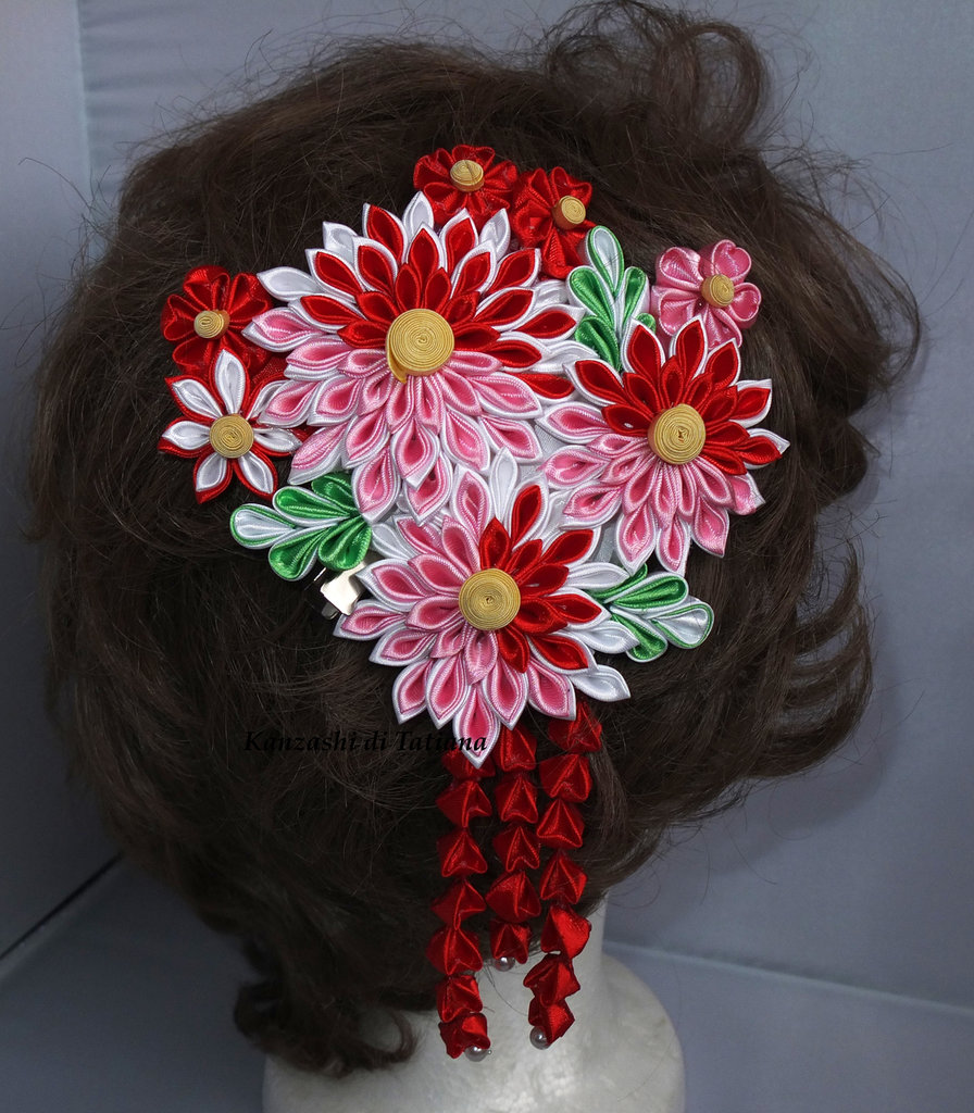 Tsumami kanzashi tradizionale 7 - Donna - Accessori - di kanzashi d ...