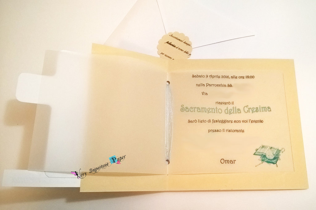 Biglietto - Invito - partecipazione cresima - Feste - Biglietti e ...